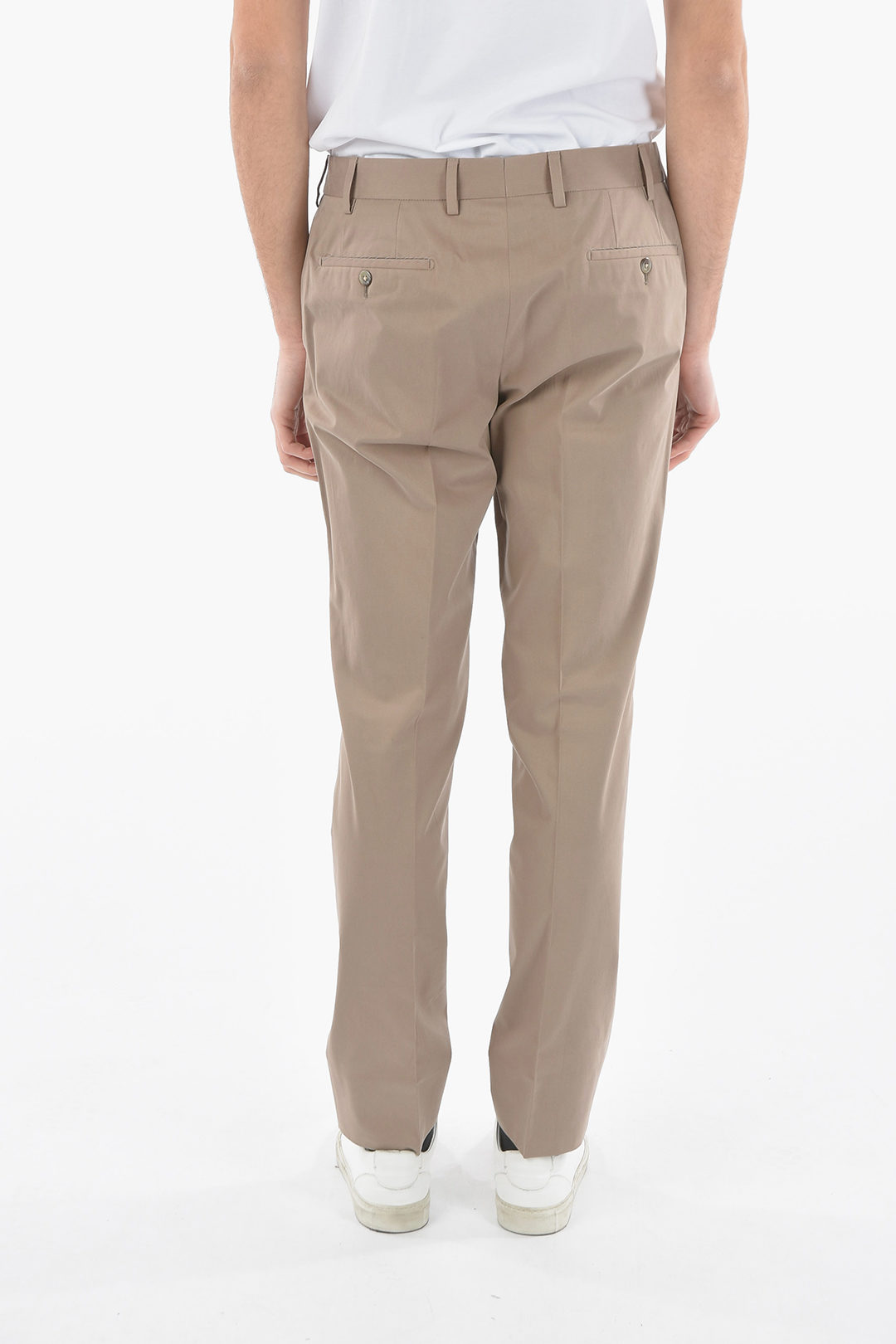 Corneliani Elegant Cotton Trousers with Pocket Sewn on Back men ...