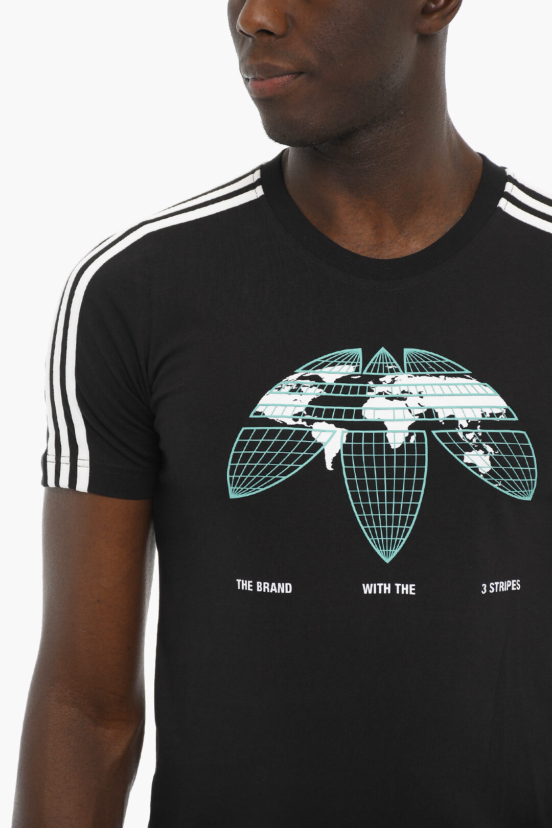 Adidas Embossed Logo UNITED Crew-Neck T-shirt with Contrasting Bands ...