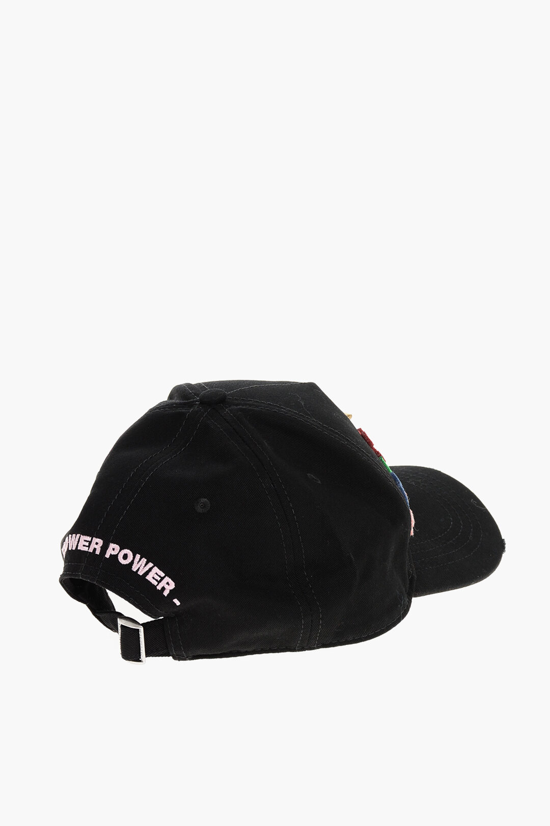 Dsquared2 Embroidered FLOWER POWER Cap with Golden Metal Monogram women ...