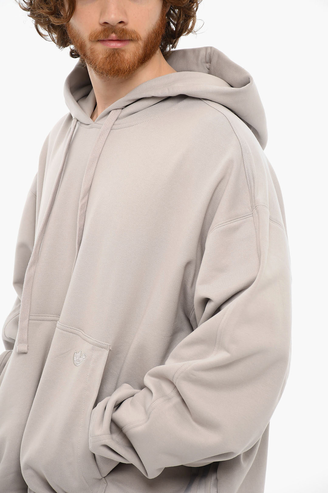 Adidas Embroidered Logo Brushed Cotton Hoodie With Drawstrings men ...