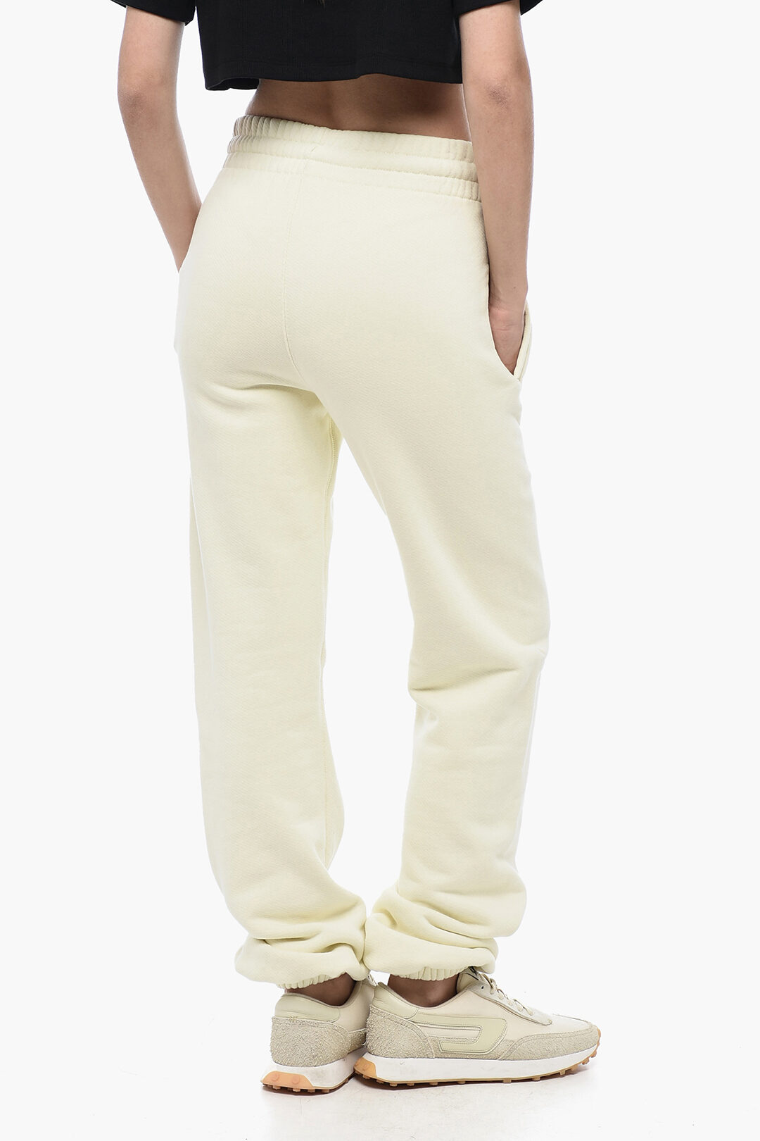 Off-White Embroidered Logo Brushed Cotton Joggers women - Glamood Outlet