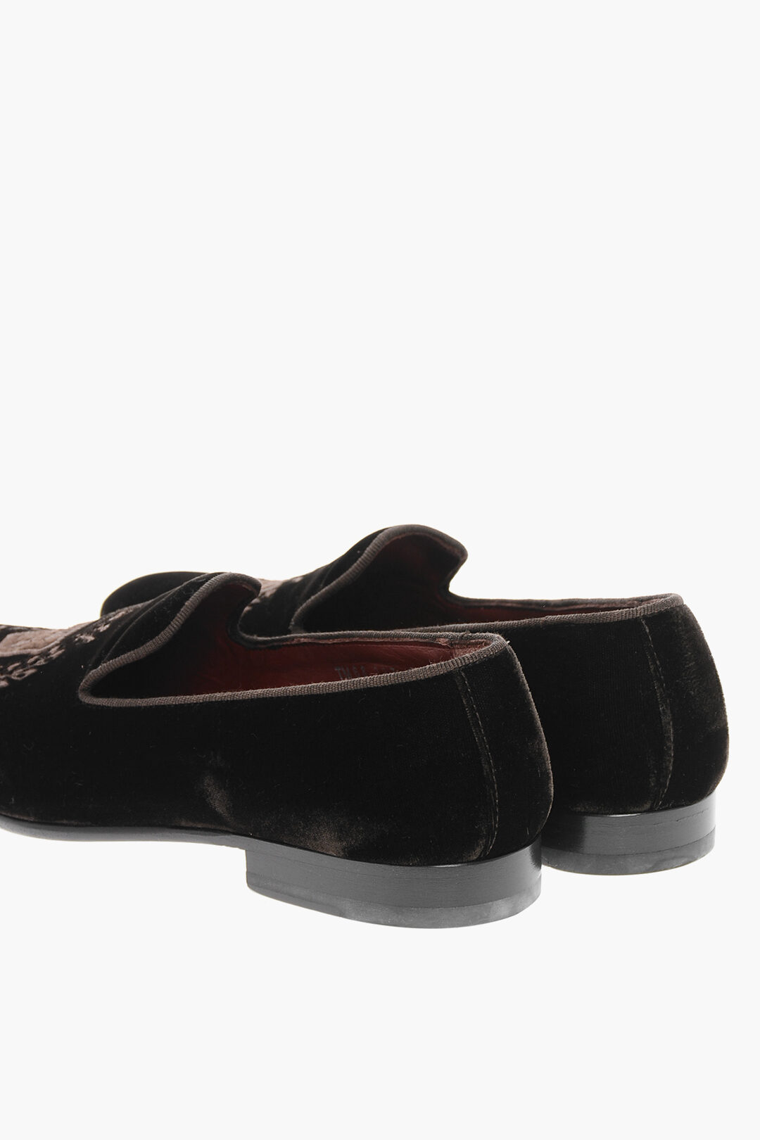 Corneliani Embroidered Logo EMBLEM Velour Loafers men - Glamood Outlet