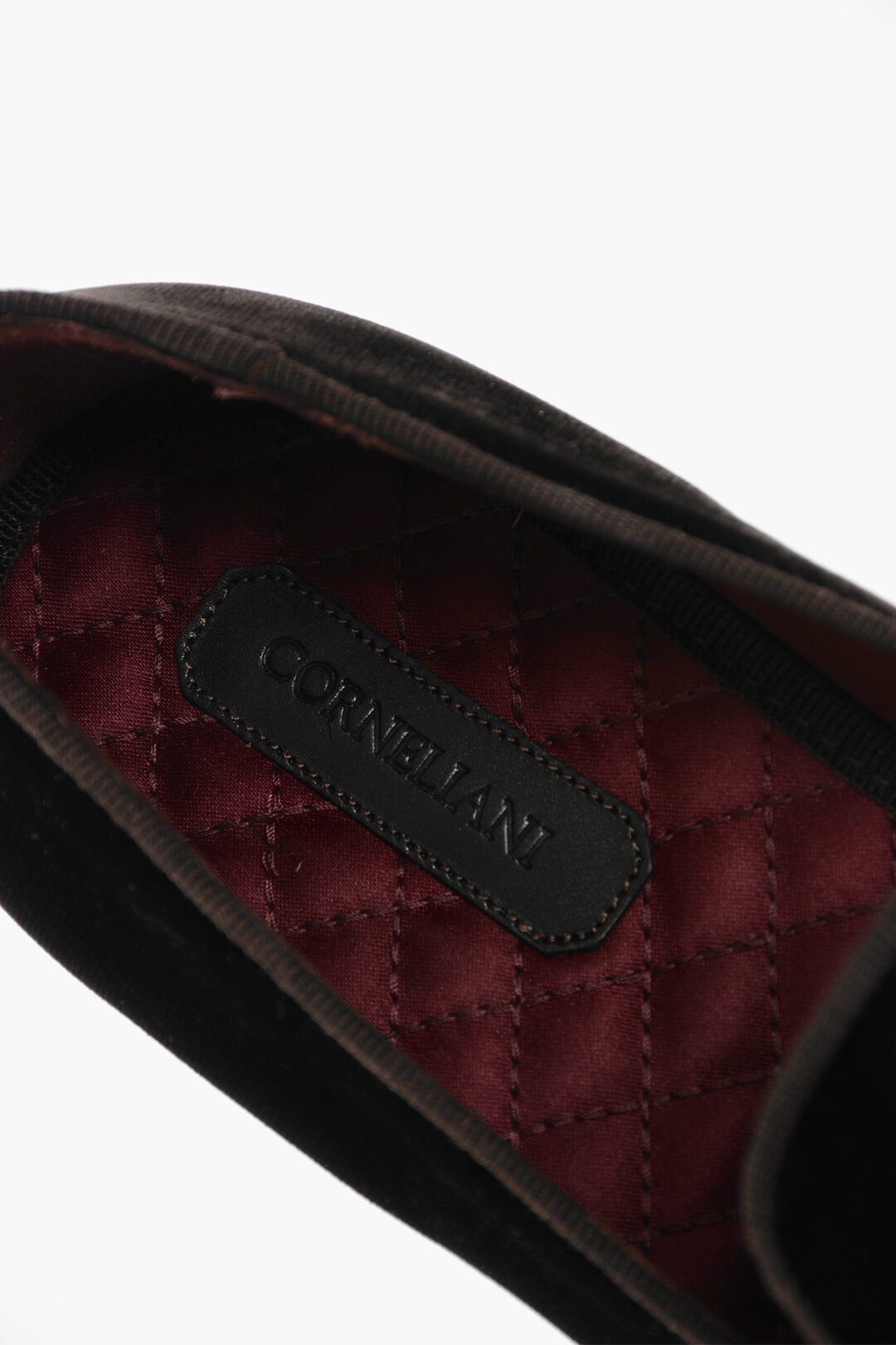 Corneliani Embroidered Logo EMBLEM Velour Loafers men - Glamood Outlet