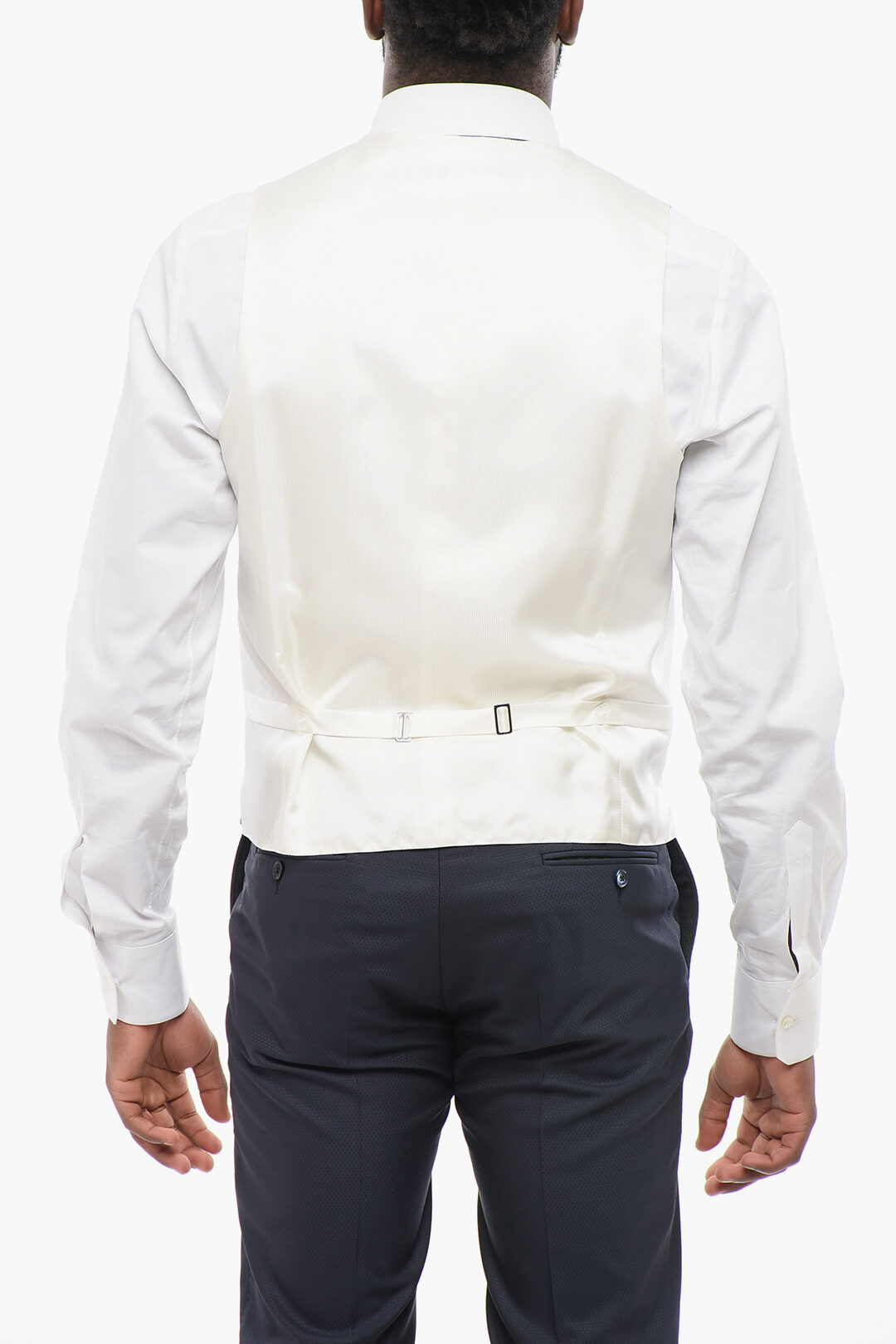 Corneliani Embroidered Silk Double Breasted Vest With Jetted Pockets ...
