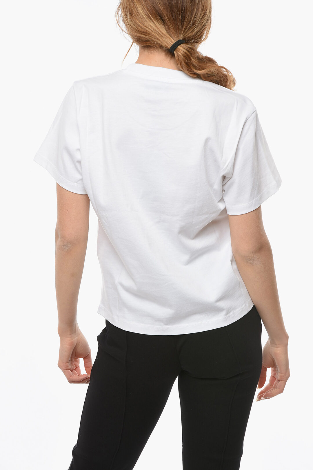 Armani EMPORIO Crew-neck T-shirt with Lettering and Embroidered Logo ...