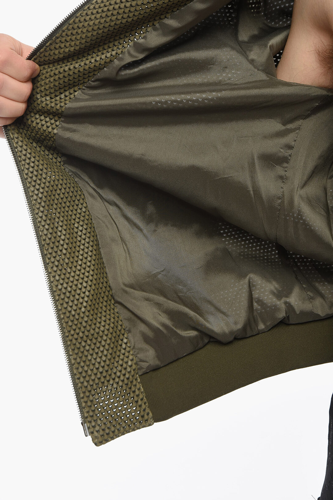 Armani EMPORIO Python Effect Lambskin Bomber Jacket with Zipped ...