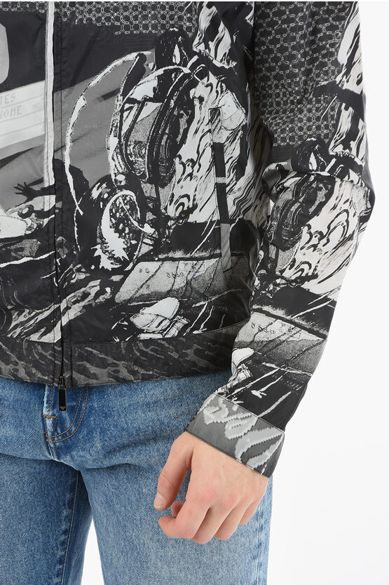 Armani EMPORIO RACING Hooded Printed Windbreaker men - Glamood Outlet