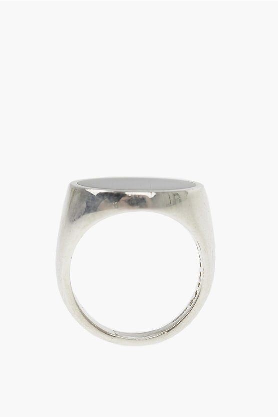 NOVE25 Enameled round Chevalier ring unisex men women - Glamood Outlet