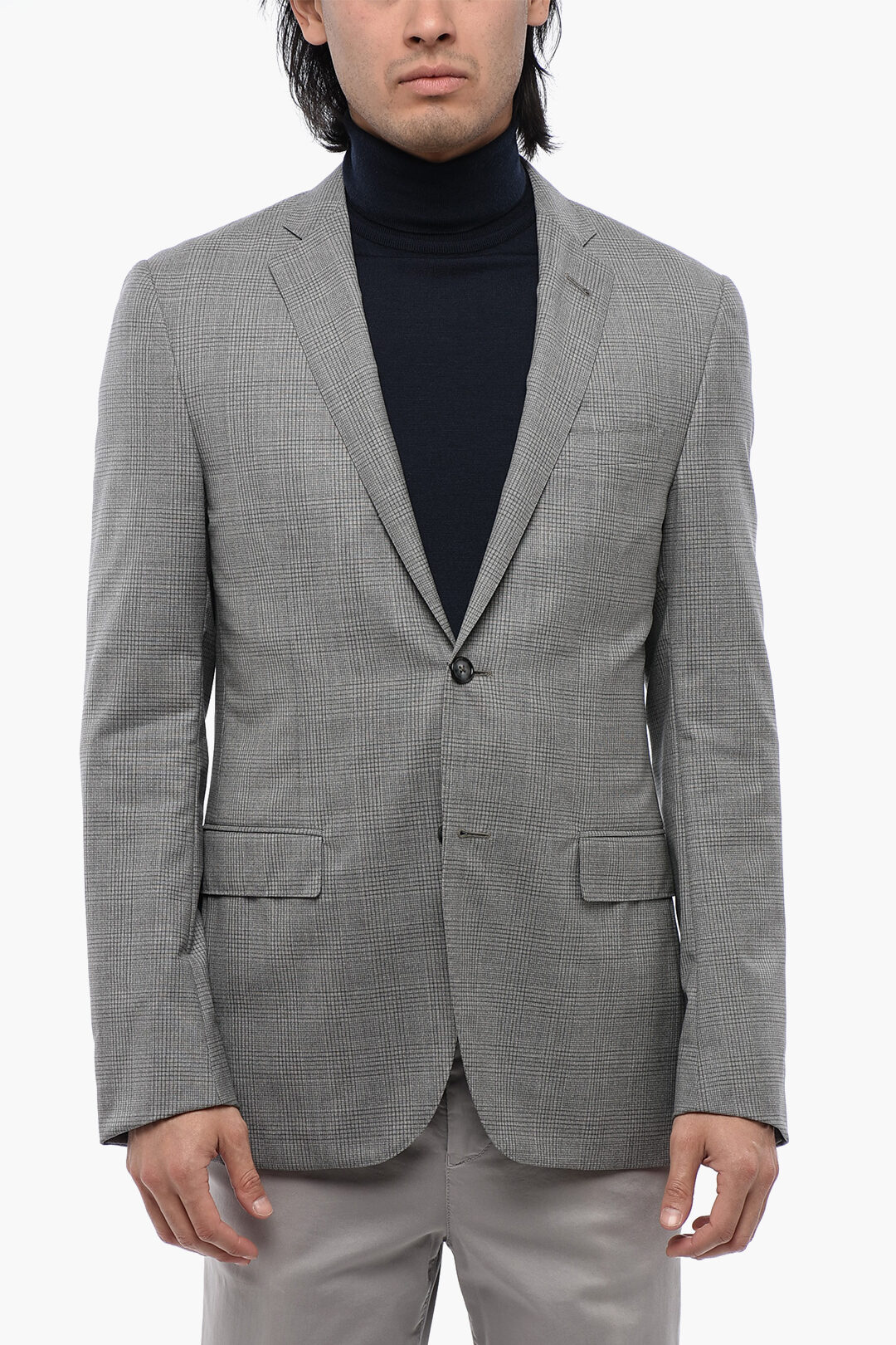 Corneliani Extrafine Virgin Wool Blazer with District Check Motif men ...