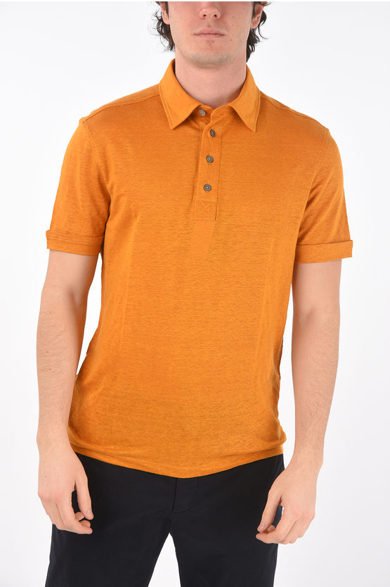 Ermenegildo Zegna EZ LUXURY flax 4 button polo shirt men - Glamood Outlet