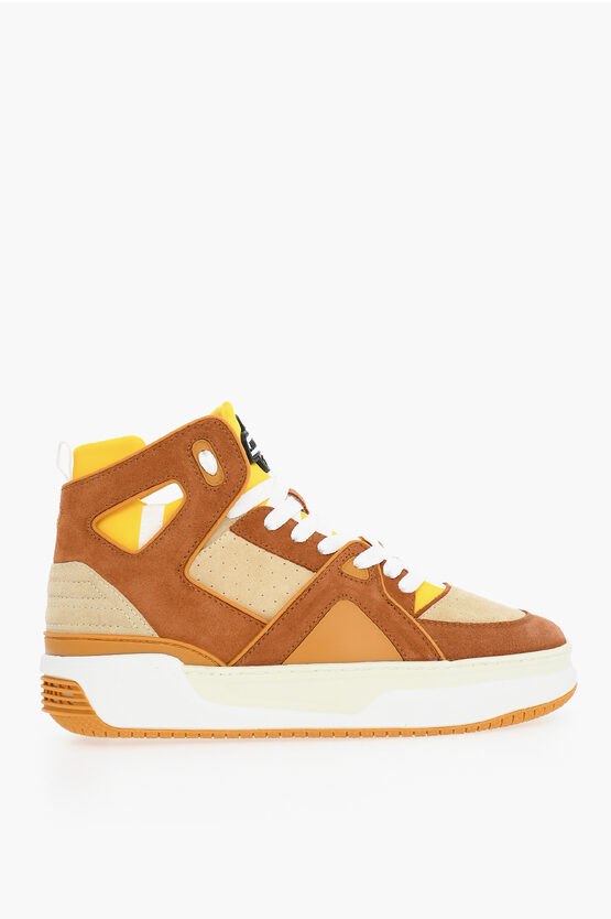 Just Don Fabric and Suede BASKETBALL JD1 High-Top Sneakers with Cut-Out ...