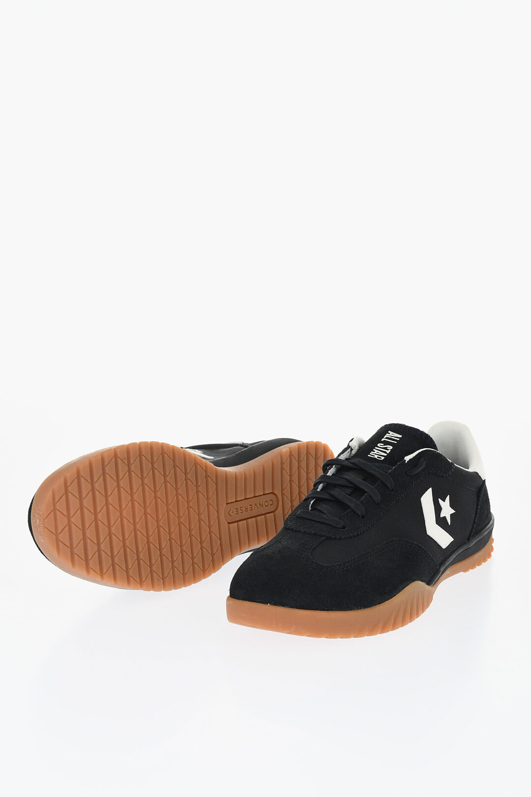 Converse Fabric and Suede STAR TRAINER Low-Top Sneakers with Contrast ...