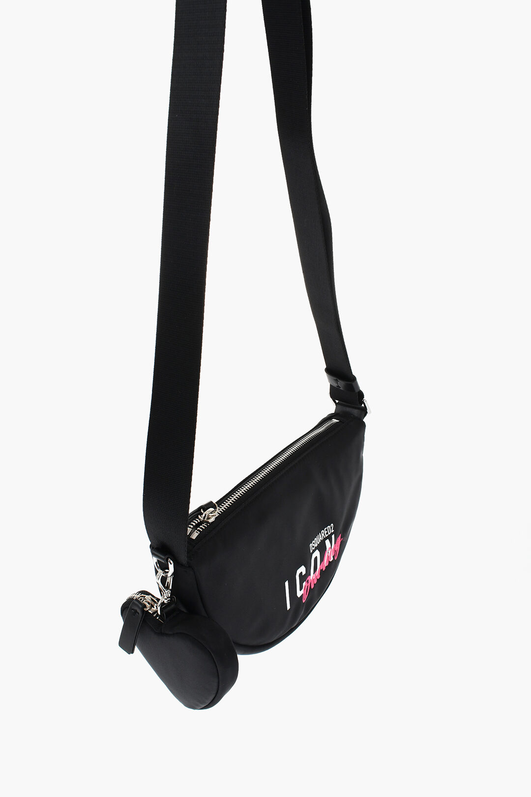 Dsquared2 Fabric ICON Shoulder Bag with Heart-Shaped Pendant women ...