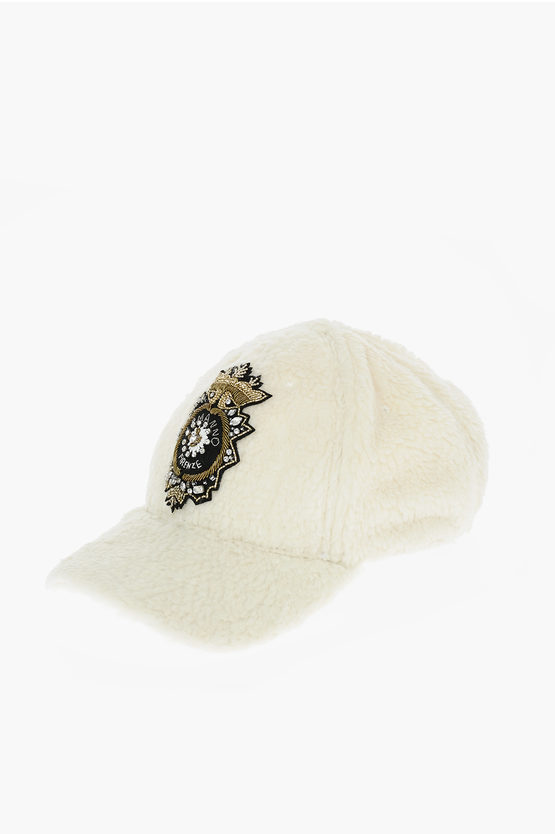Ermanno Scervino Faux Fur Cap With Golden Embroidery women - Glamood Outlet