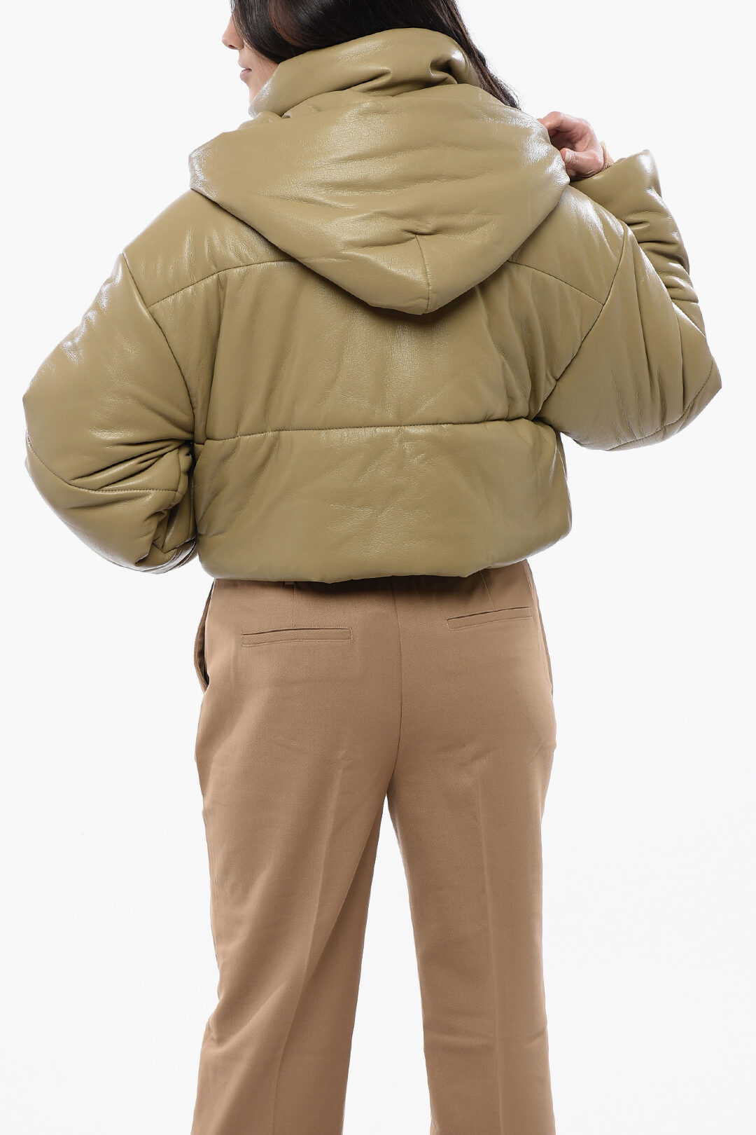 Nanushka Faux Leater AVELINE Cropped Jacket with Hood women - Glamood ...