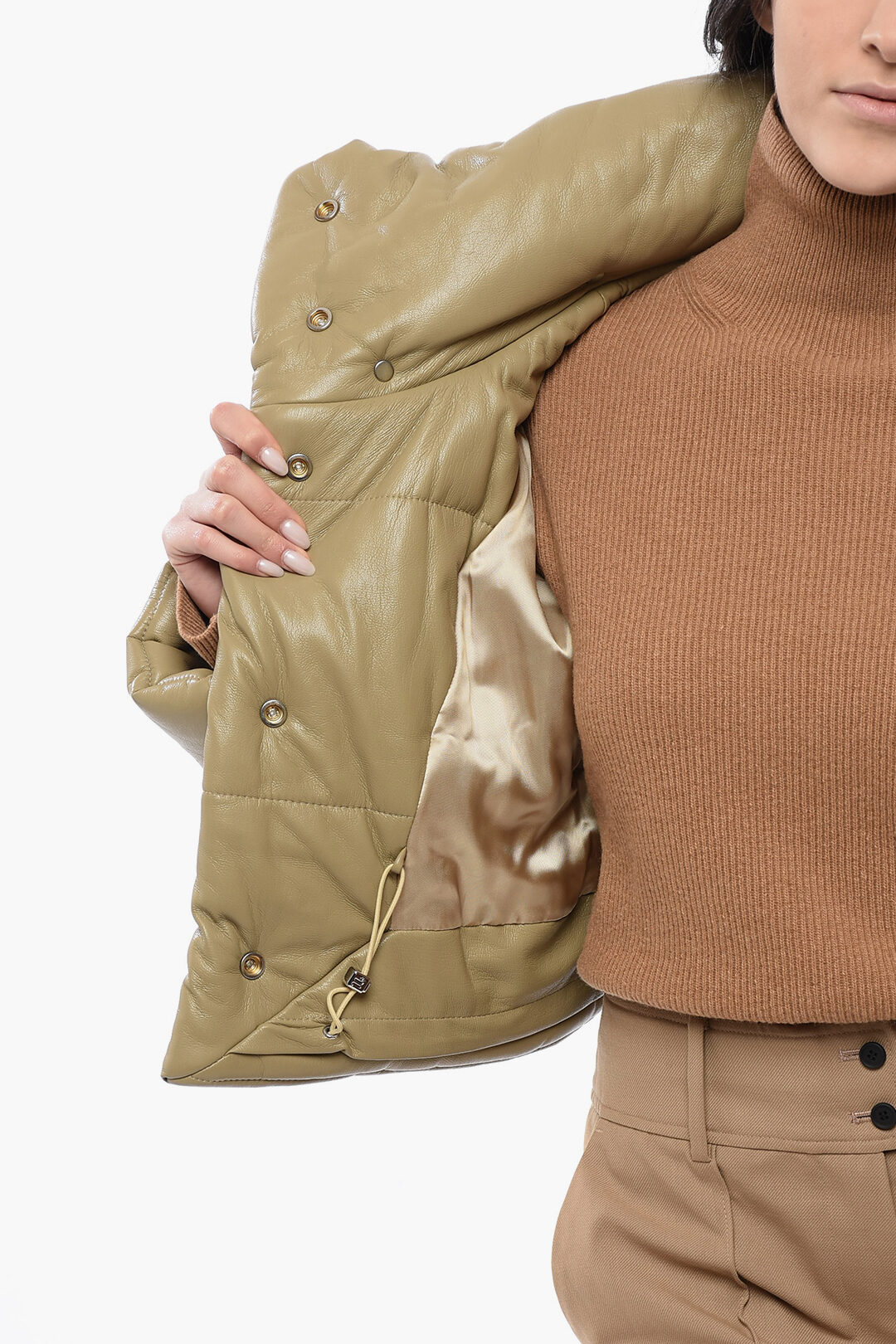 Nanushka Faux Leater AVELINE Cropped Jacket with Hood women - Glamood ...
