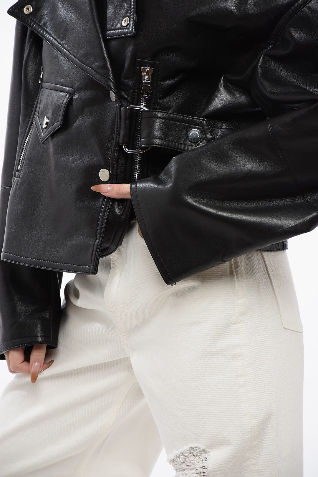 Nanushka Faux Leather ADO Biker Jacket women - Glamood Outlet