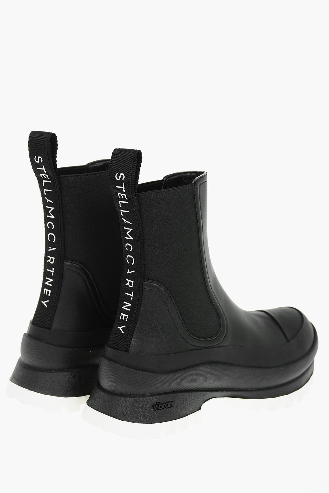 Stella McCartney Faux Leather TRACE Chelsea Booties with Lettering Logo ...