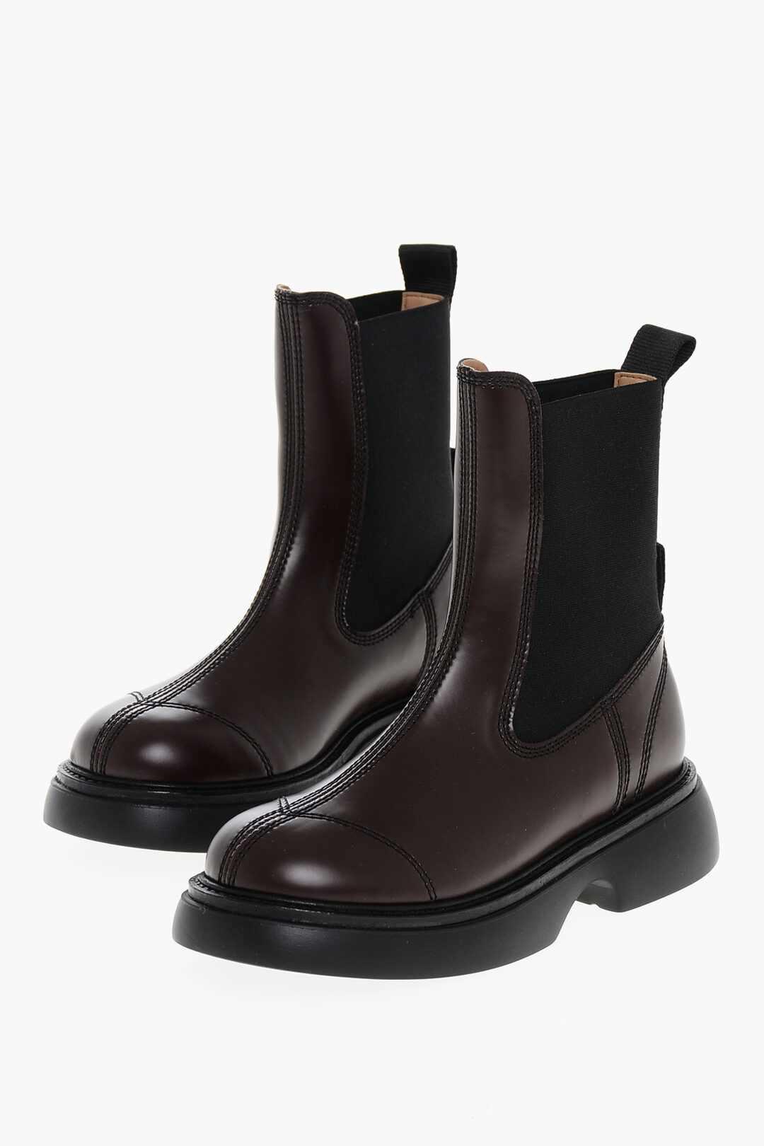 Ganni Faux Leather Two Tone EVERYDAY Chelsea Boots women - Glamood Outlet