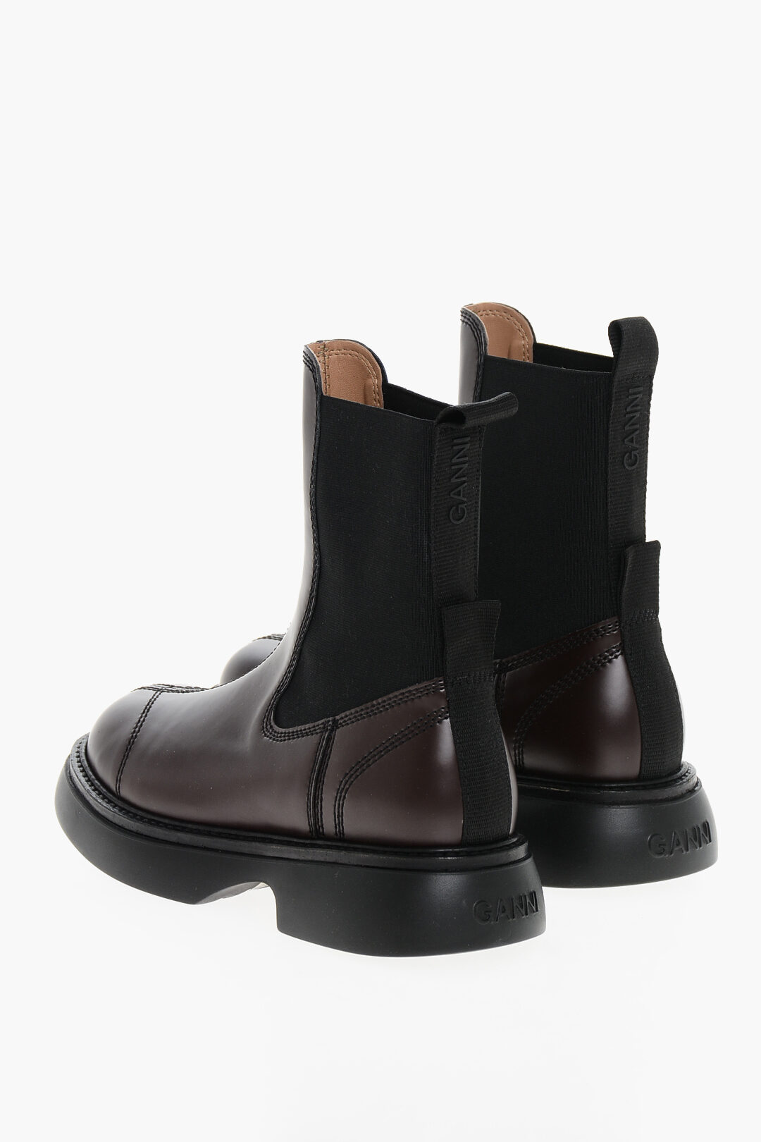 Ganni Faux Leather Two Tone EVERYDAY Chelsea Boots women - Glamood Outlet