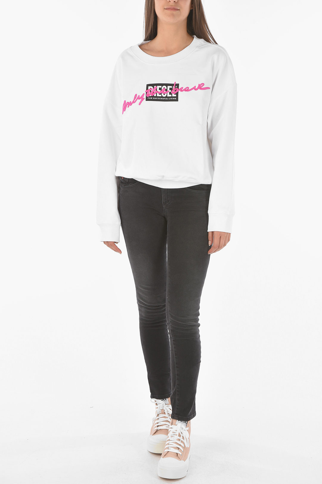 Diesel Felpa Girocollo F-MAGDA con Ricamo in Lettering in Rilievo donna ... Diesel Felpa Girocollo F-MAGDA con Ricamo in Lettering in Rilievo donna ...