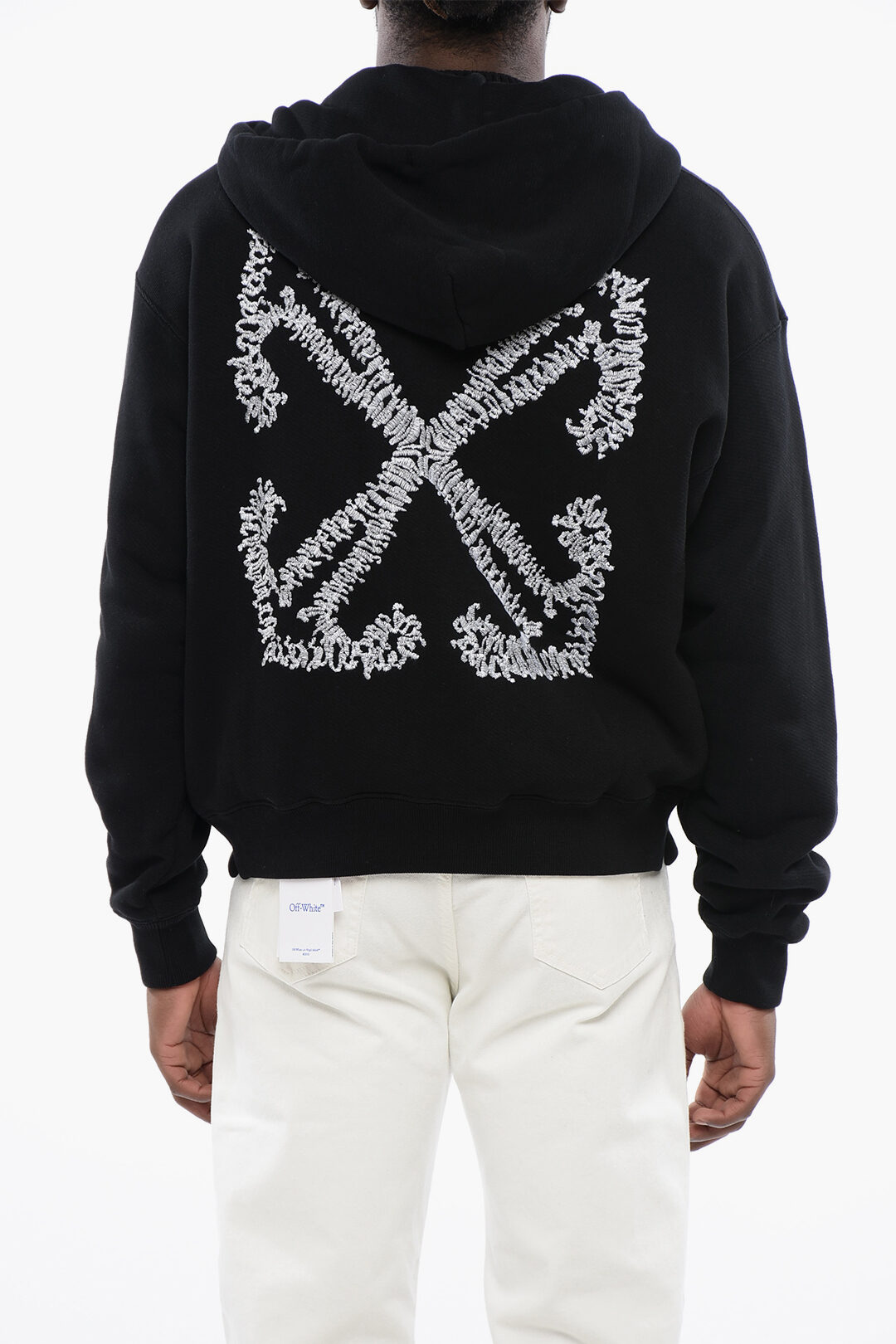 Off-White Felpa Hoodie TATTOO ARROW ZIP SKATE con Due Tasche e Chiusura ...
