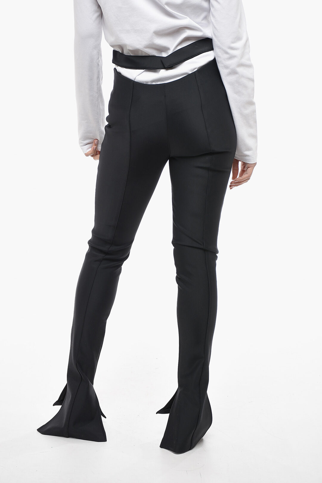 Mugler Flared Cut-out Detail Pants with Side Slits women - Glamood Outlet