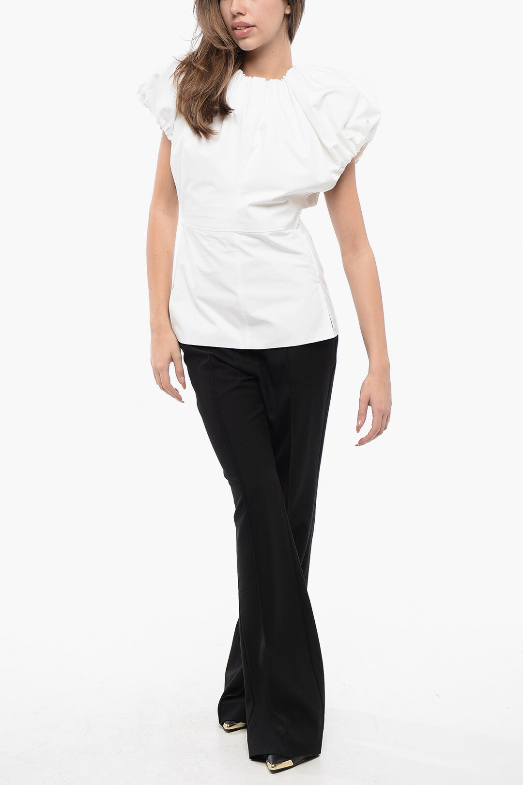 Jil Sander Flared Top with Puffed Sleeves women - Glamood Outlet