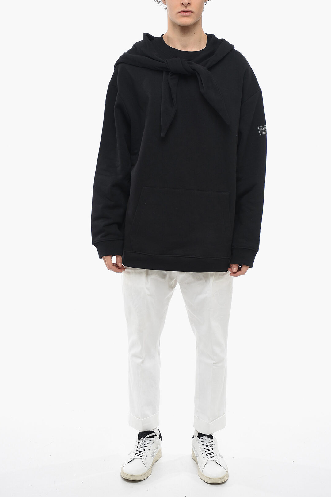 Raf Simons Fleece Cotton Oversized Hoodie with Knot Hood men - Glamood ...