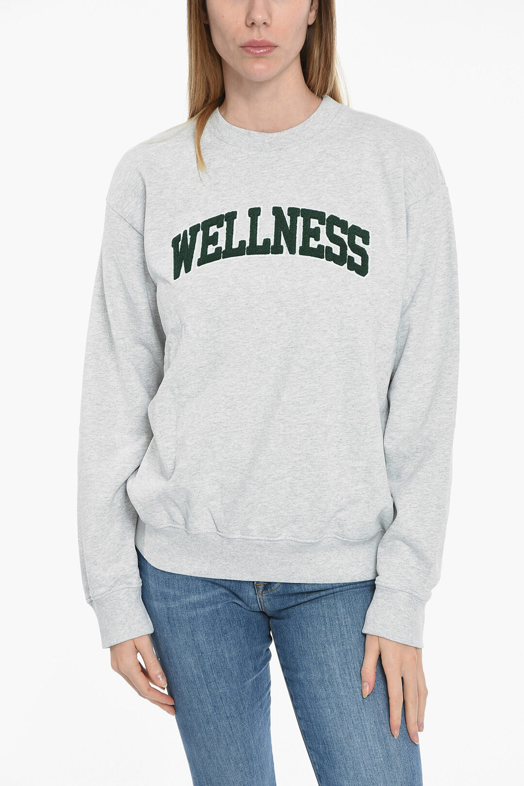 Sporty & Rich Fleeced-Cotton Crew-Neck Sweatshirt with Embossed ...