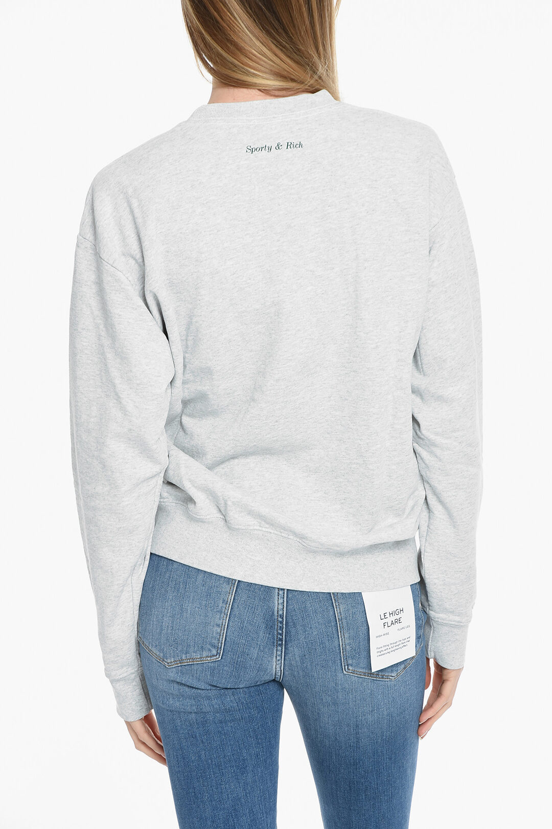 Sporty & Rich Fleeced-Cotton Crew-Neck Sweatshirt with Embossed ...
