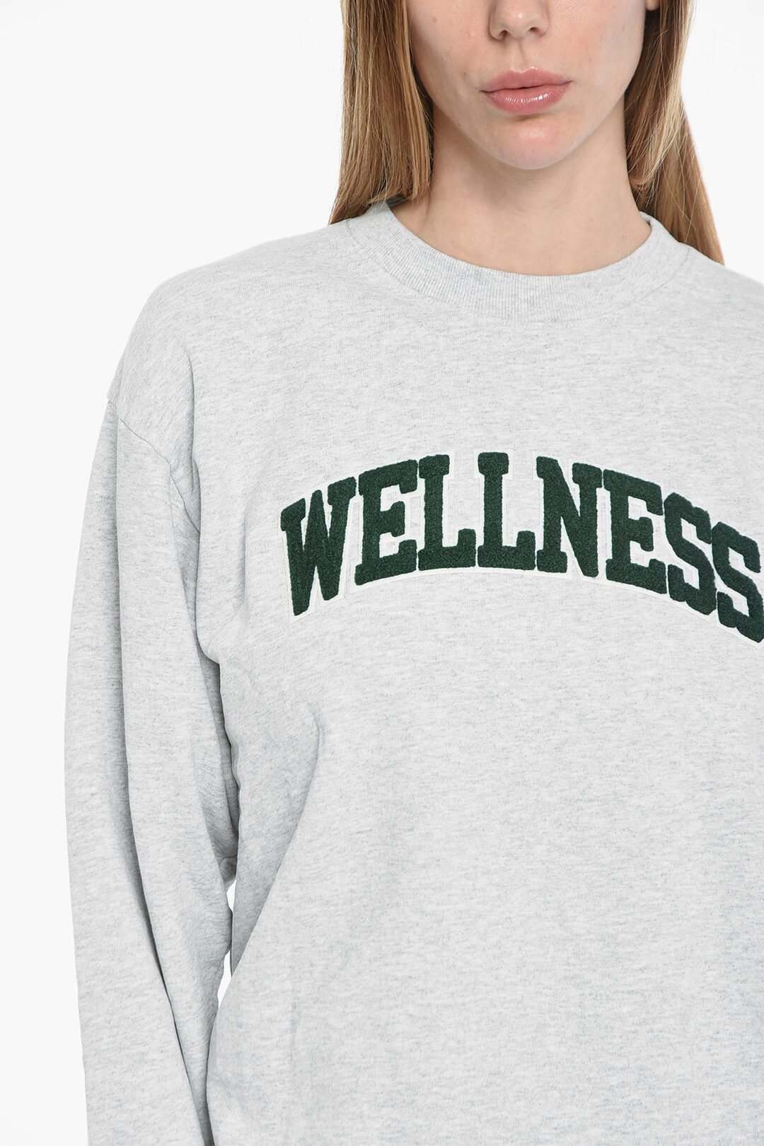 Sporty & Rich Fleeced-Cotton Crew-Neck Sweatshirt with Embossed ...