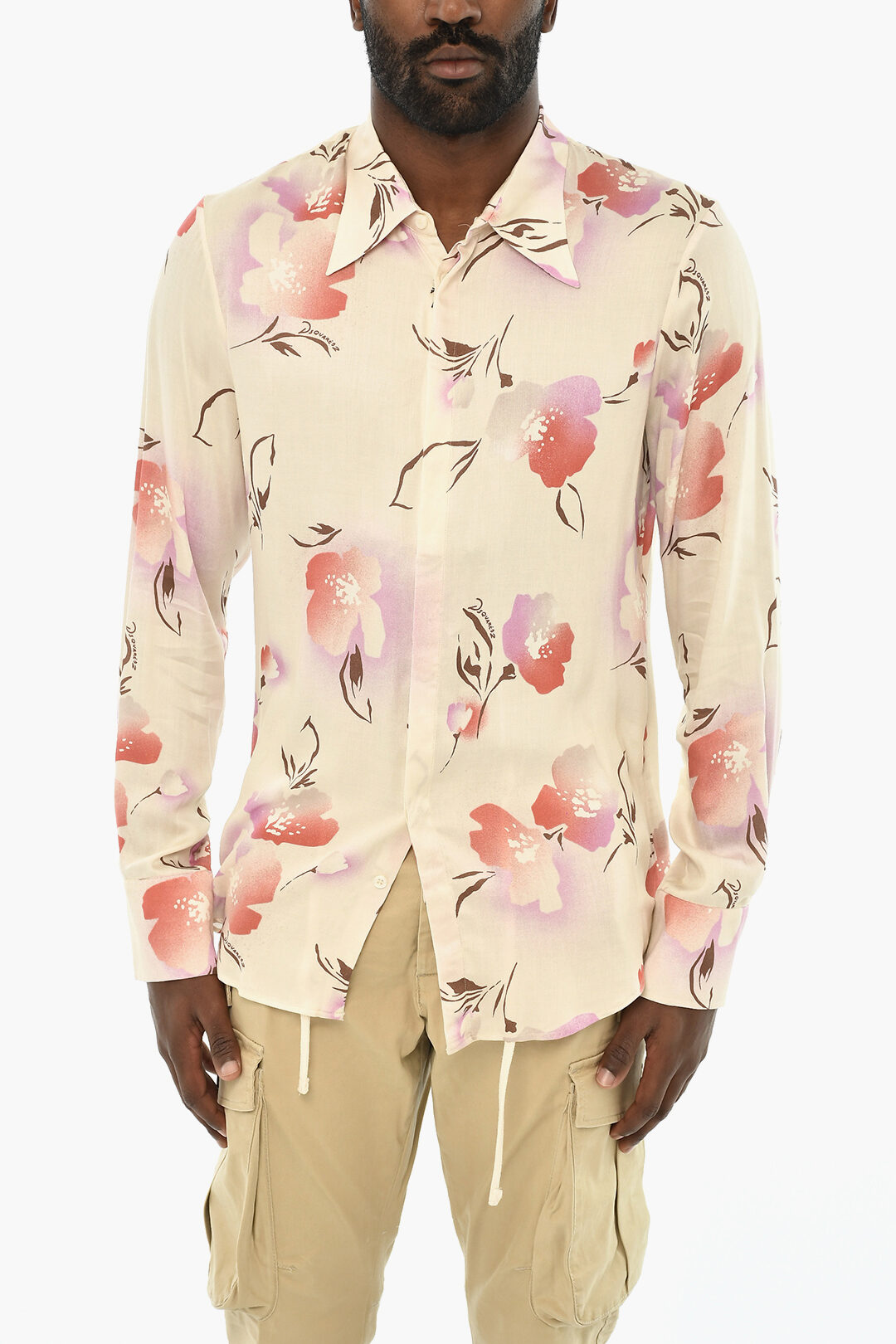 Dsquared2 Floral-Print Shirt with Hidden Button Placket men - Glamood ...