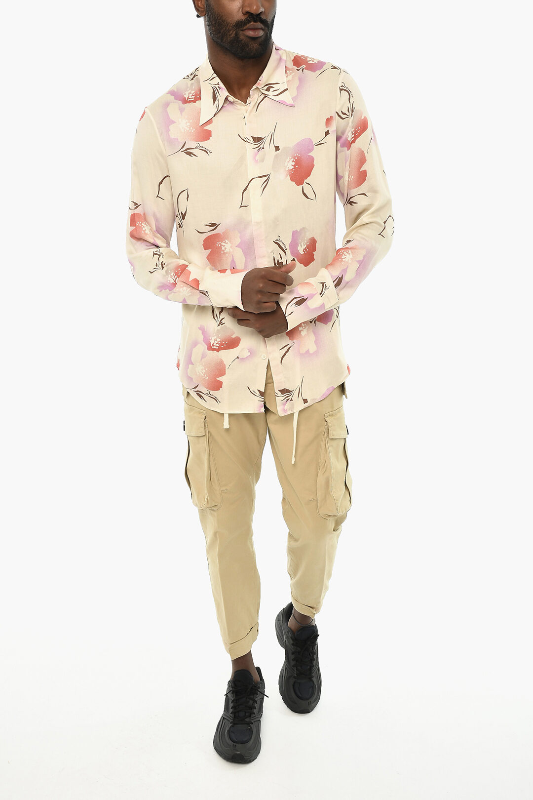 Dsquared2 Floral-Print Shirt with Hidden Button Placket men - Glamood ...