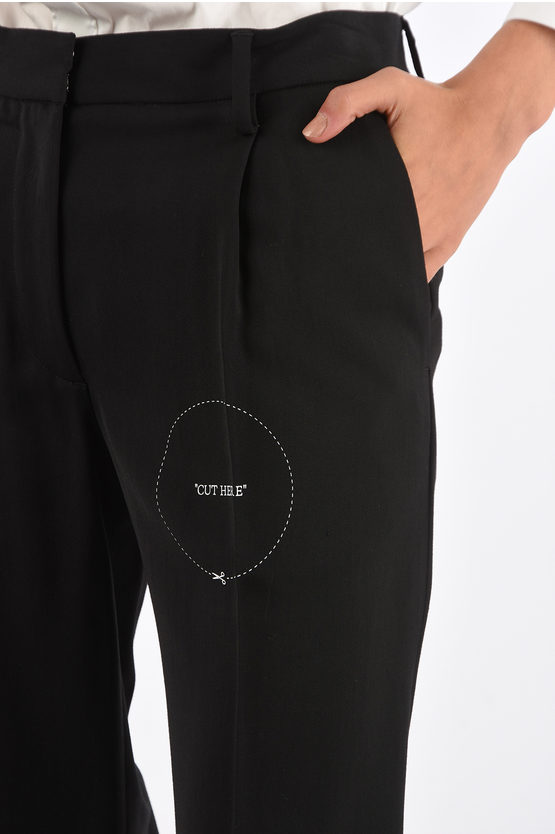 Off-White Flush Pocket FORMAL GABARDINE Palazzo Pants women - Glamood ...