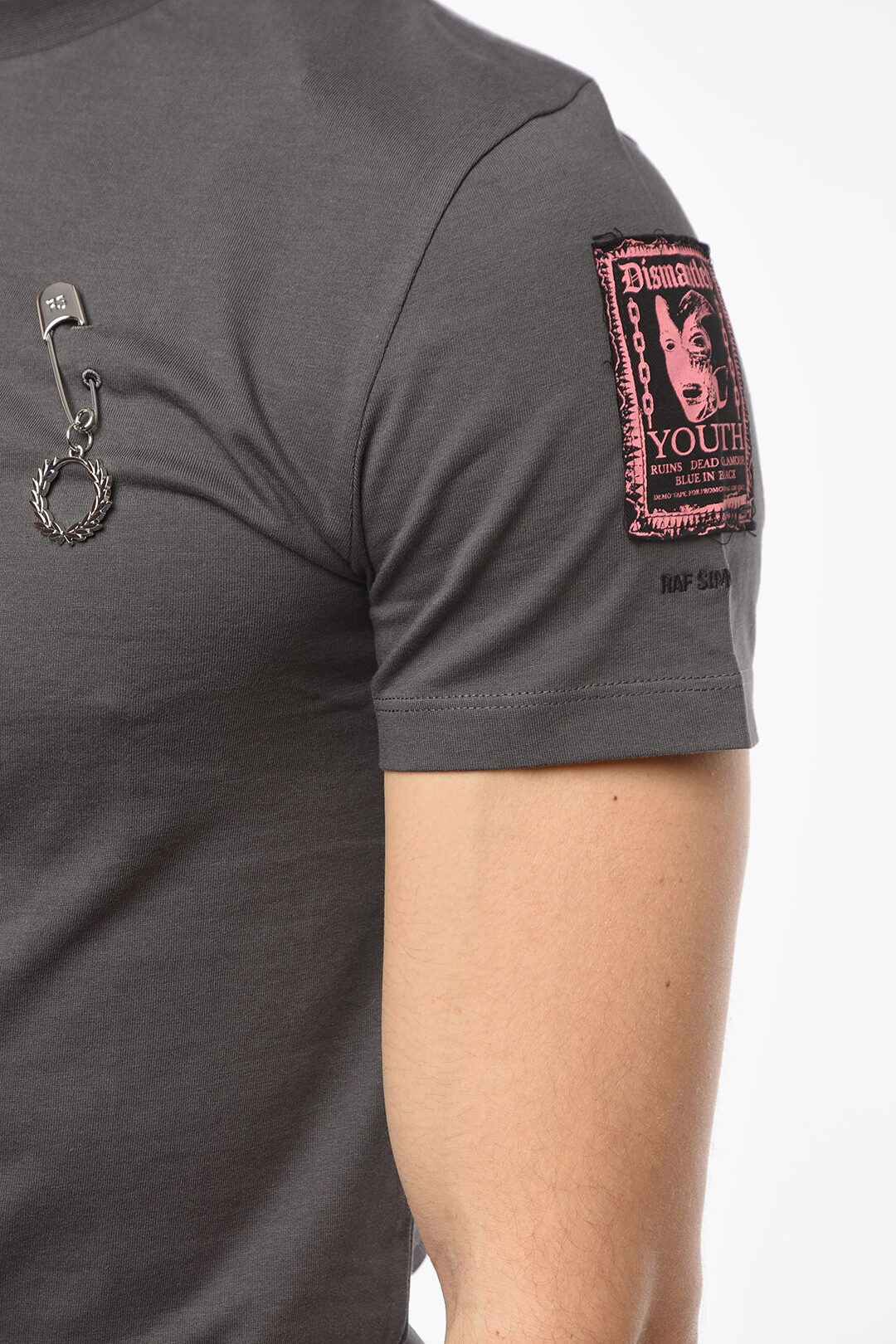 Raf Simons FRED PERRY Two-toned T-shirt with Brooches and Patch ...