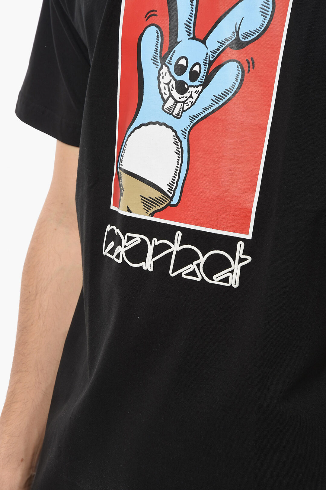 Market Front Printed Crew-neck BUNNY PUPPET T-Shirt men - Glamood Outlet