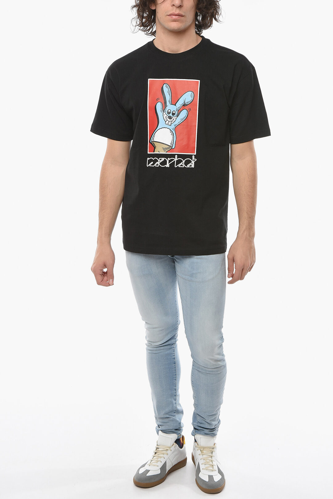 Market Front Printed Crew-neck BUNNY PUPPET T-Shirt men - Glamood Outlet