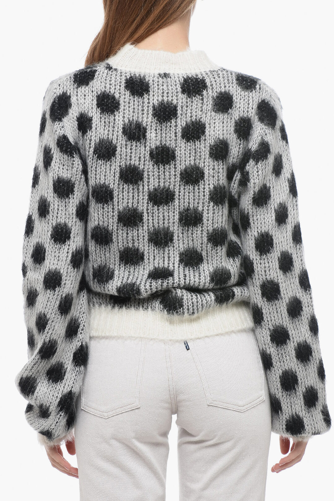 Maison Margiela FUZZY WUZZY MOHAIR Fuzzy Sweater with Polka Dot Pattern ...