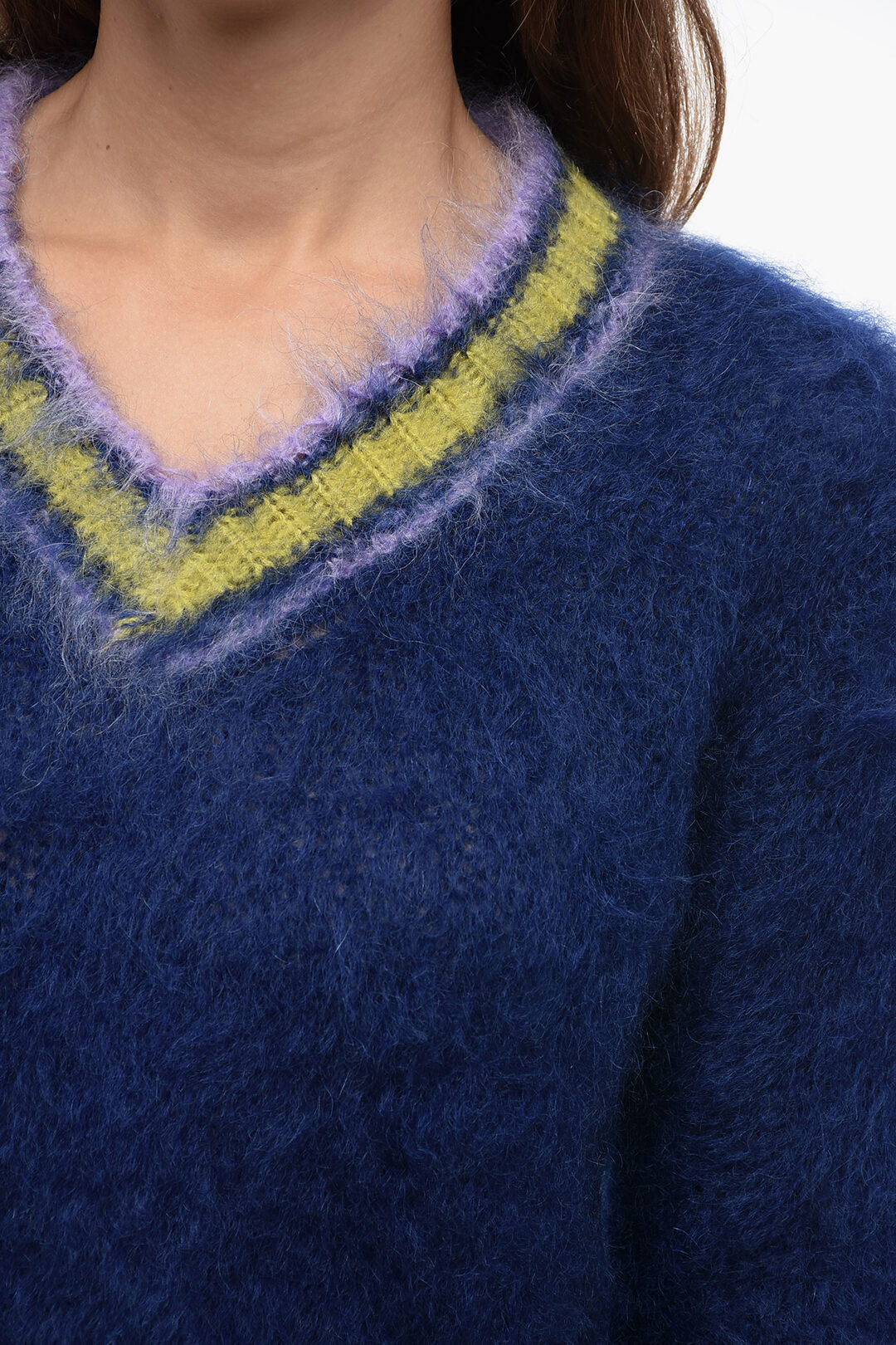 Marni FUZZY WUZZY V Neck Mohair Blend Sweater women Marni FUZZY WUZZY V Neck Mohair Blend Sweater women