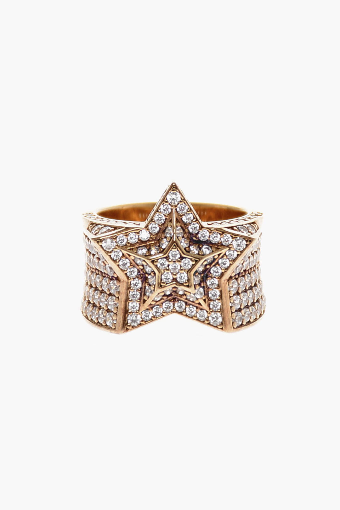 Bottega Veneta Gold-Tone Ring Embellished with Cubic Zirconias women ...