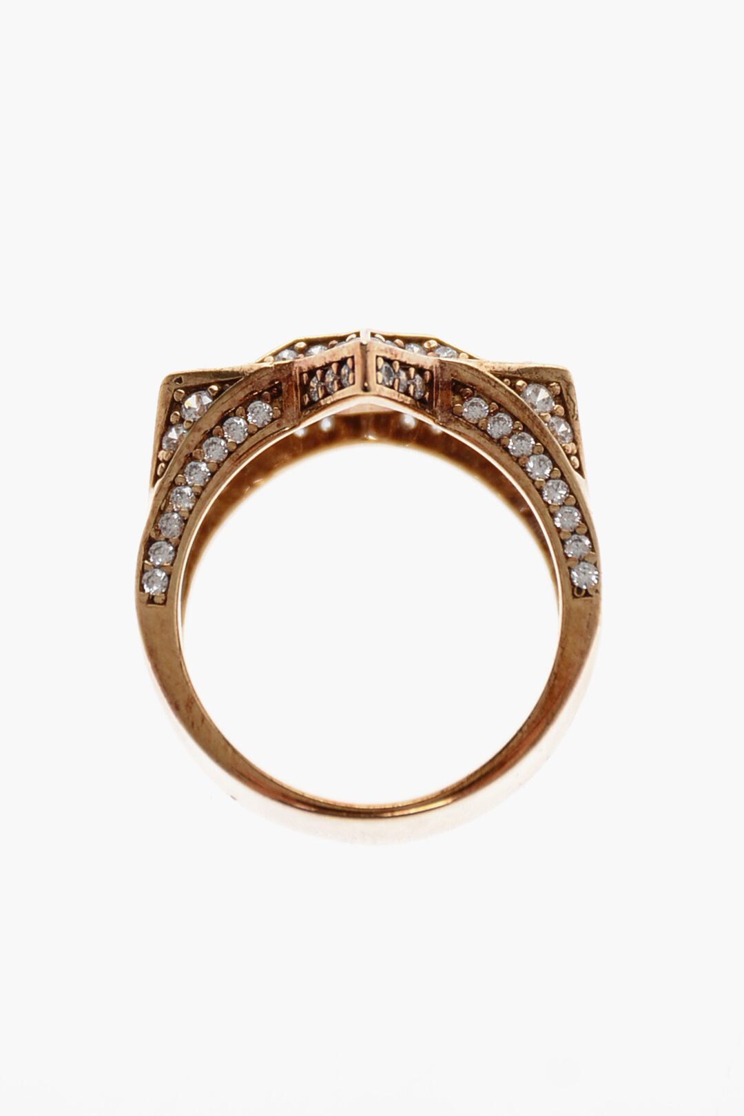 Bottega Veneta Gold-Tone Ring Embellished with Cubic Zirconias women ...