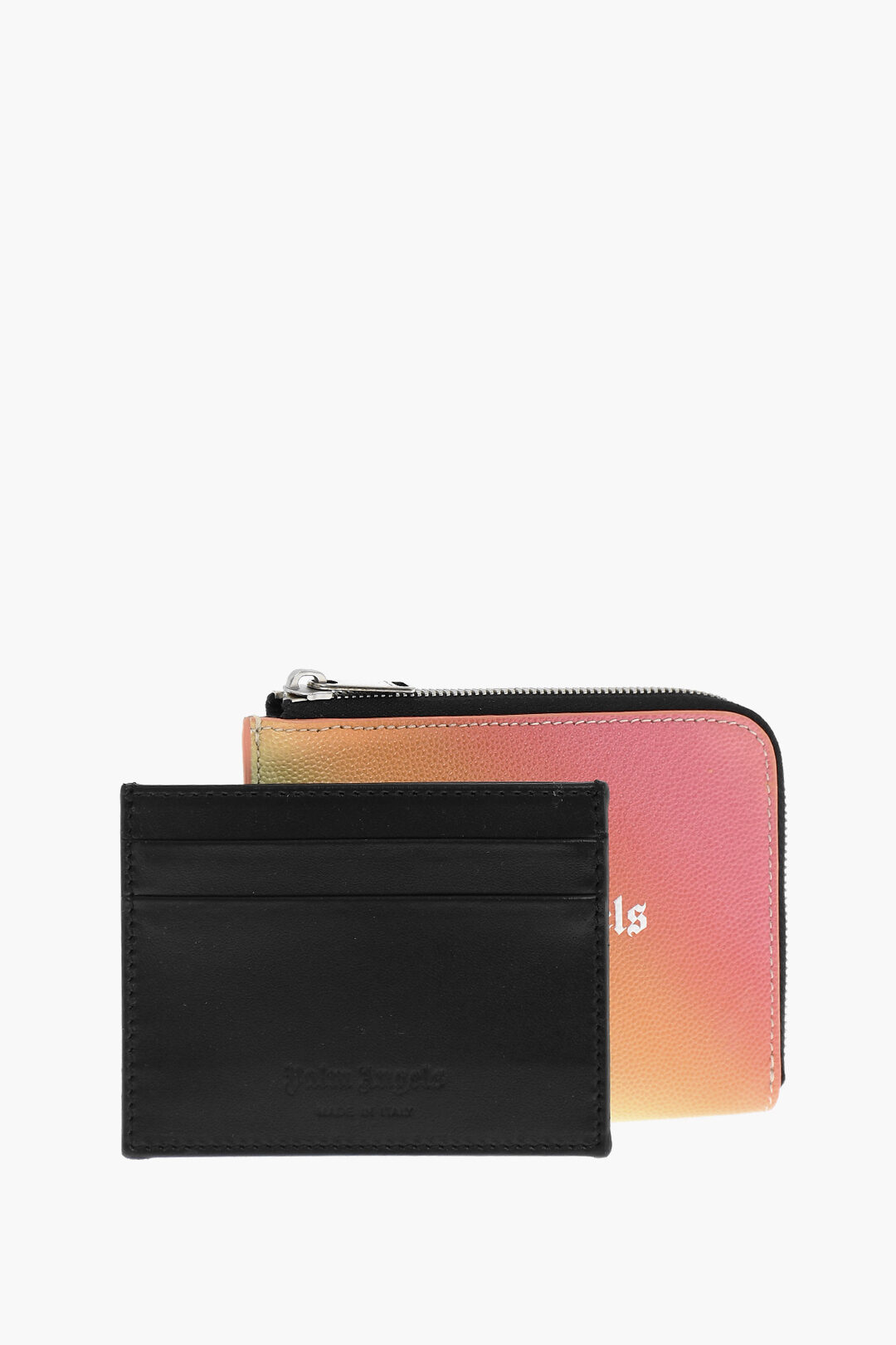 Palm Angels Gradient Effect Saffiano Leather Card Holder with Zip ...