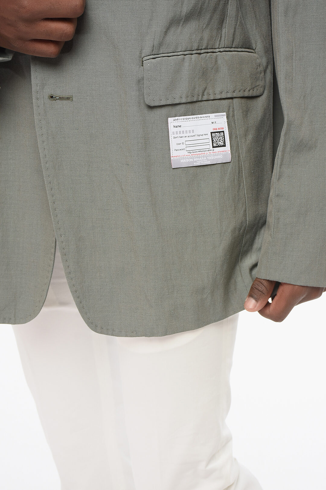 Mihara Yasuhiro Half-lined Blazer with Crumpled Effect Design herren ...