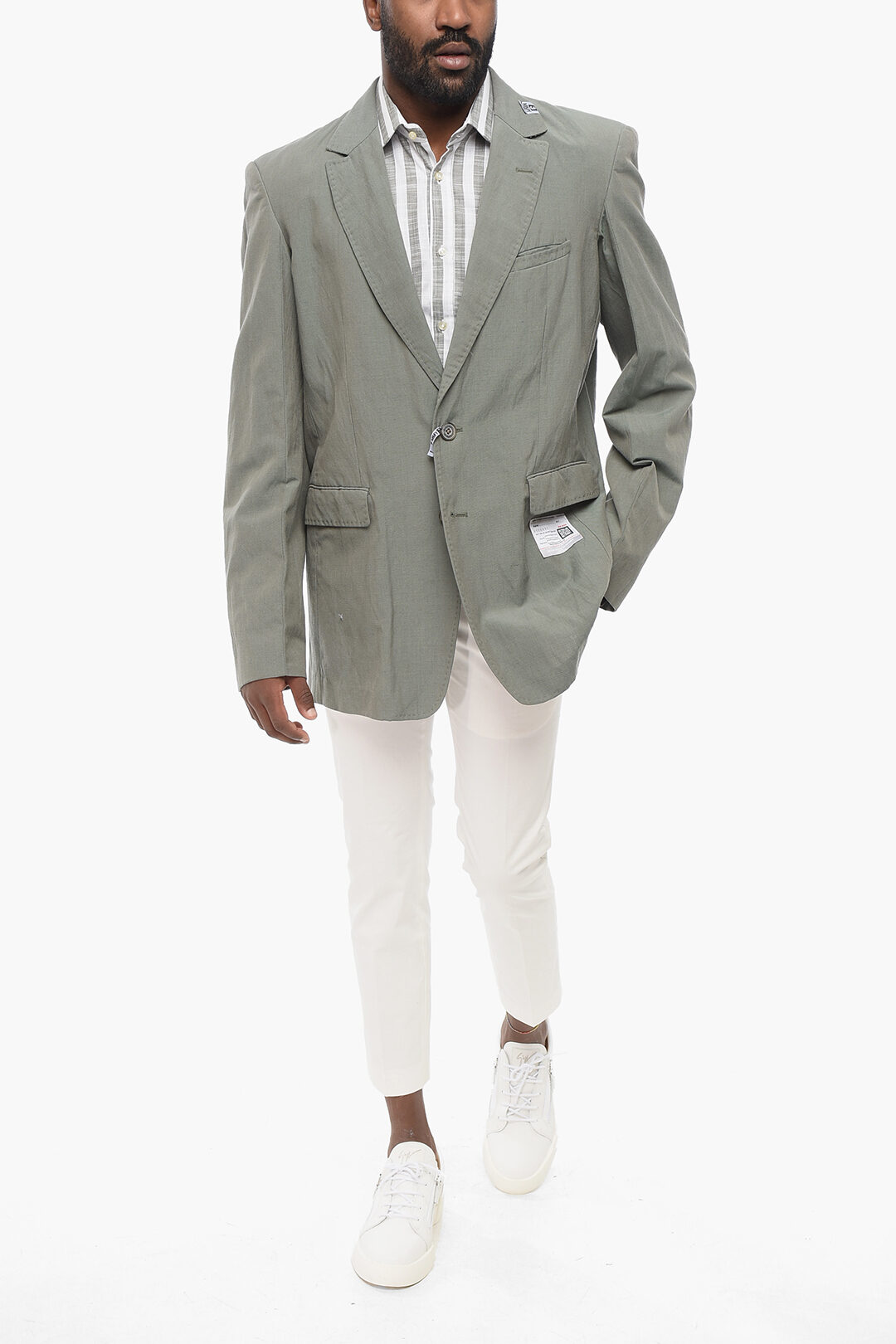 Mihara Yasuhiro Half-lined Blazer with Crumpled Effect Design herren ...