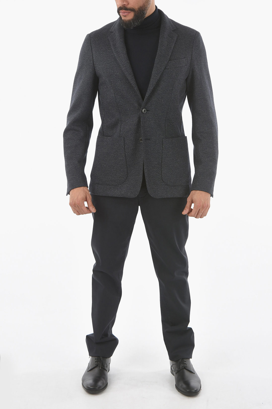 Corneliani Half-Lined Herringbone Blazer with Side Vents men - Glamood ...