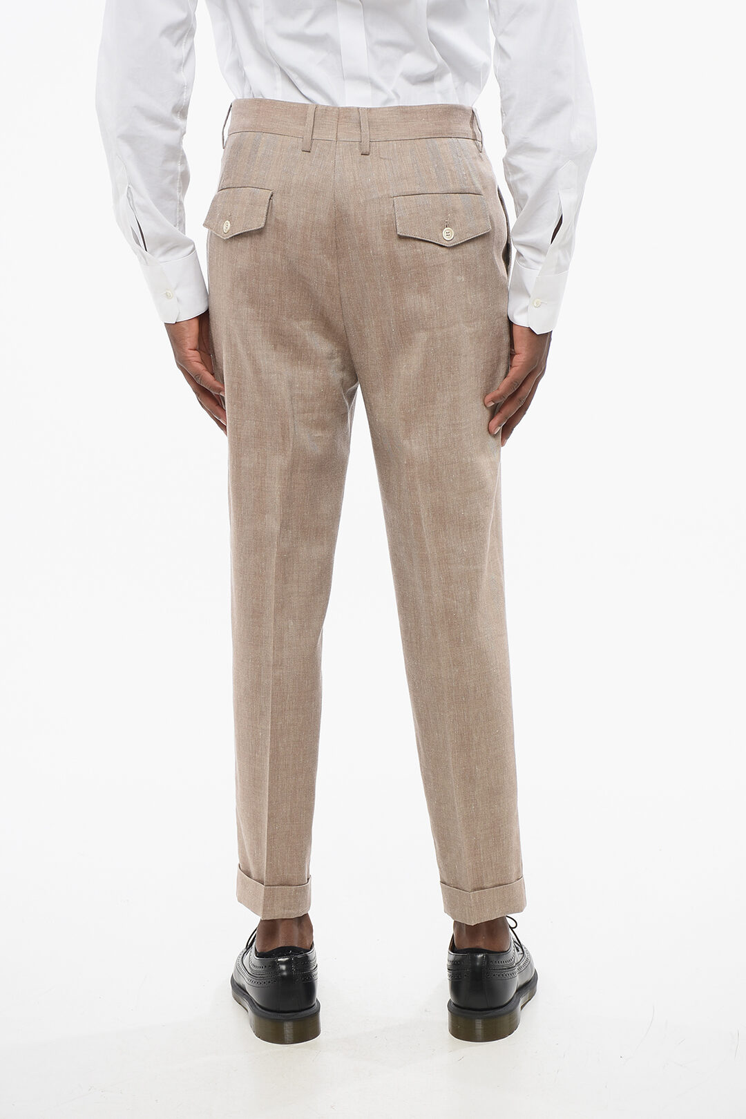 Brunello Cucinelli Herringbone Linen Blend Suit with Nocth Lapel men ...