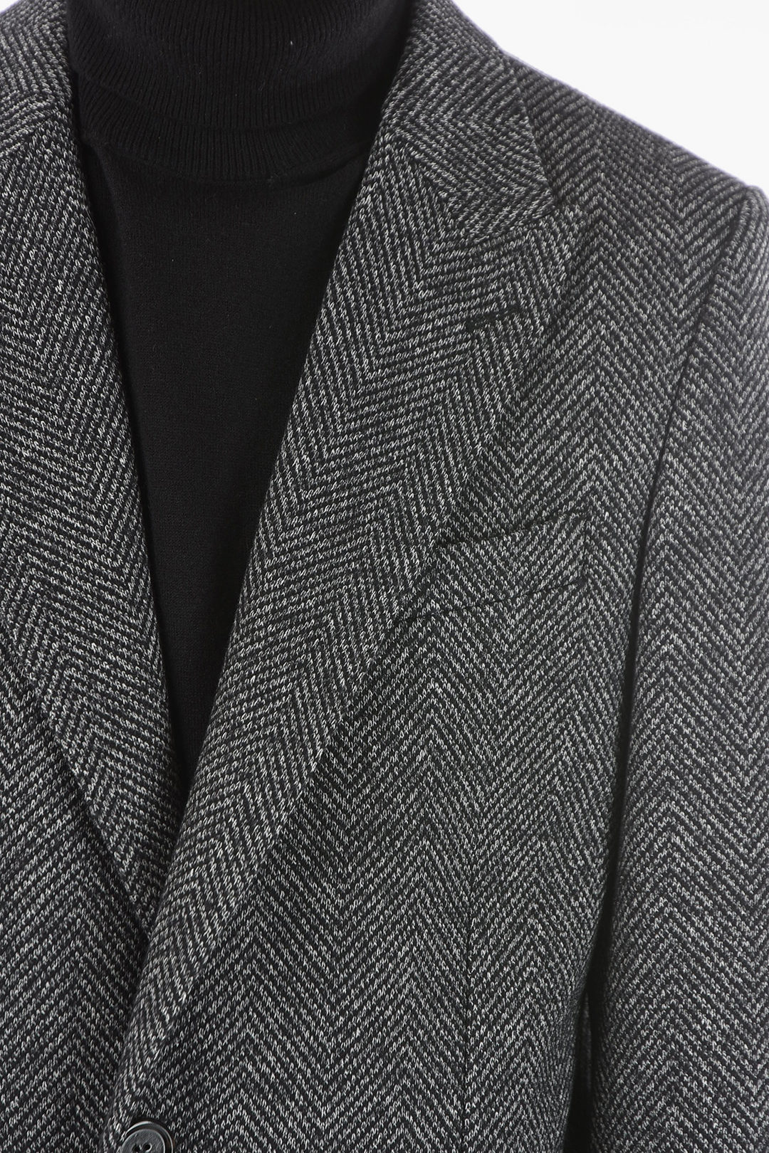 Dolce & Gabbana Herringbone Virgin Wool-blend Coat with Peak Lapel men ...
