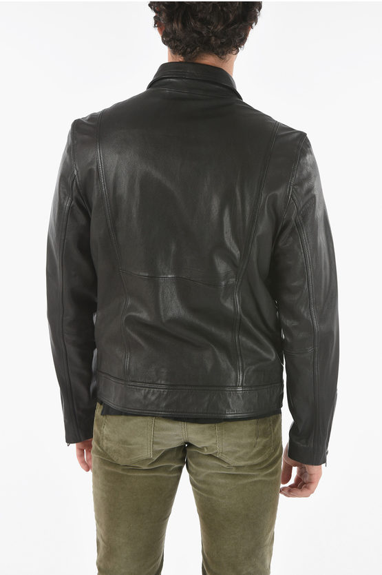 Diesel Hidden Zip L-LUC Leather Jacket men - Glamood Outlet