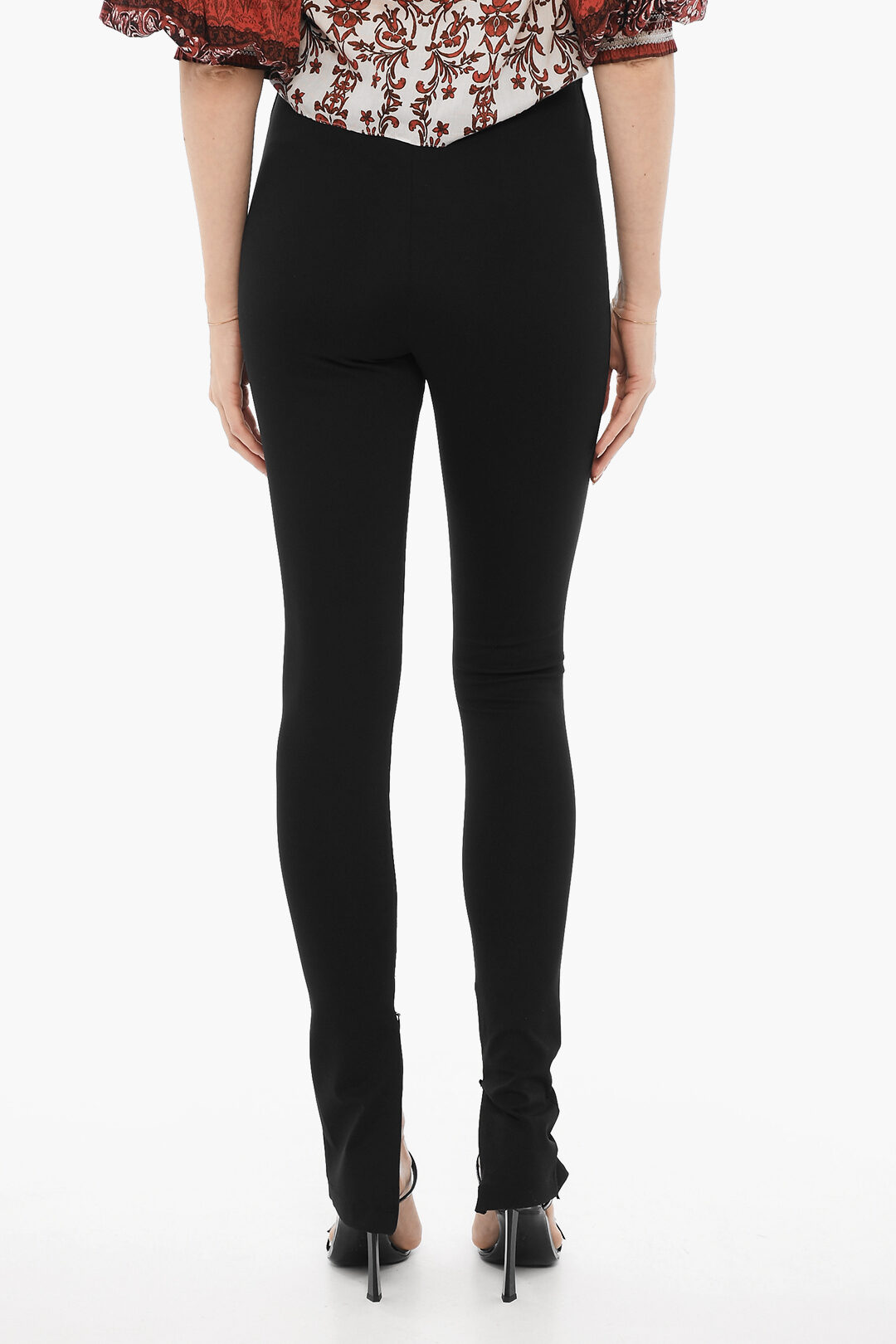 Wardrobe.nyc High-Waisted Stretch Fabric Pants with Ankle Zip women ...